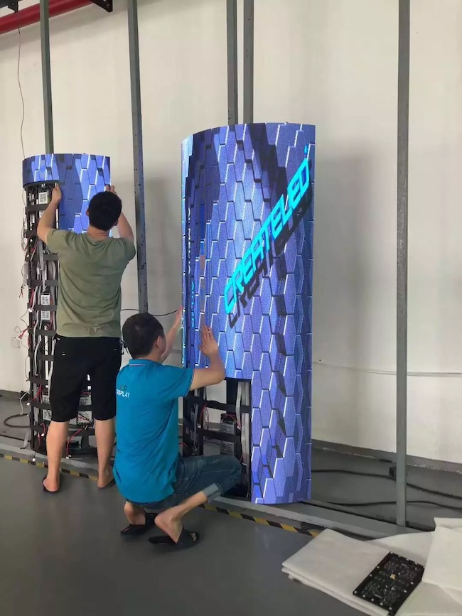 Commercial Curved TV Flexible LED Panel Video Screen 320x160mm