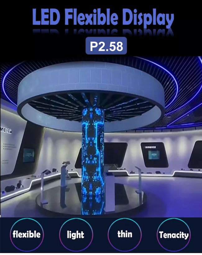 P2.5 Round Column Flexible Curved LED Display 320x160mm