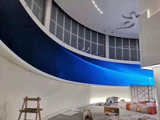 High Resolution P2mm Soft Curved Shopping Mall Cylinder Flexible Led ...